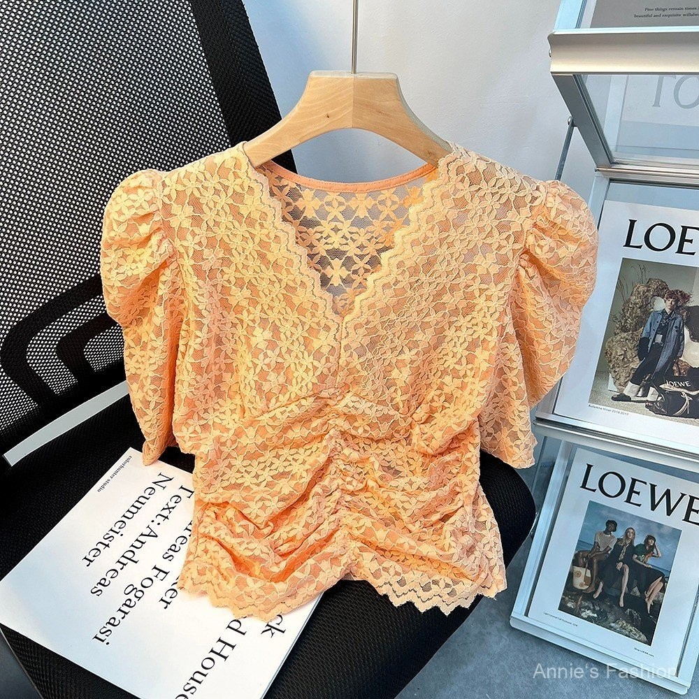 Barong Blouse - Lace Top with Puffed Sleeves | Modern Filipiniana Style ...