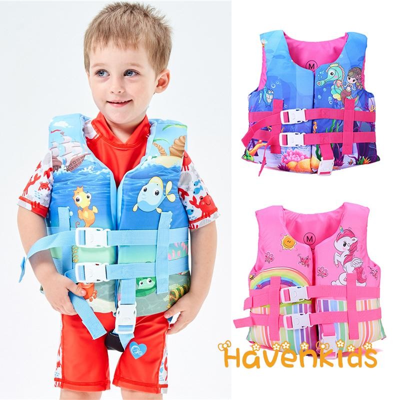 HaK-Kids Swimming Life Vest Cartoon Animals Print Flotage Life Jacket ...