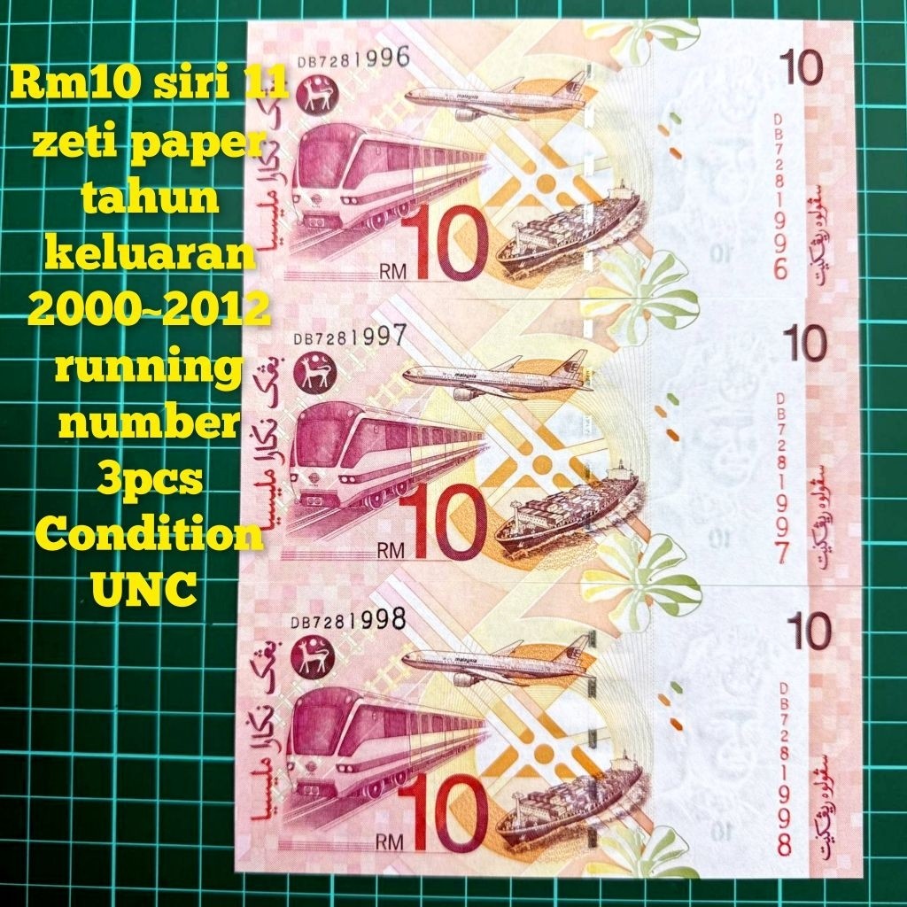 A480 Rm10 siri 11 zeti paper duit kertas lama duit syiling lama barang antik barang lama mata ...