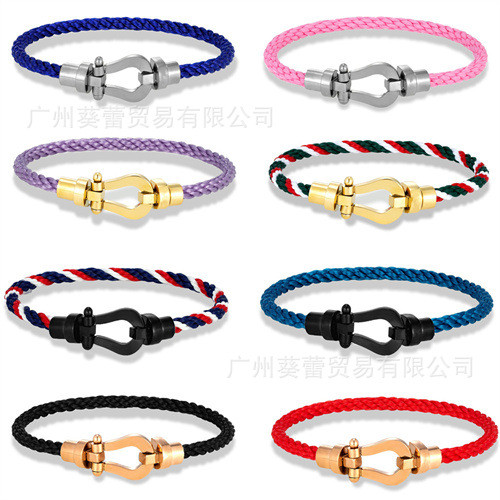 Gelang Ladam Kuda Fred Gelang Tali Merah Gaya Pasangan 18K Rose Gold ...