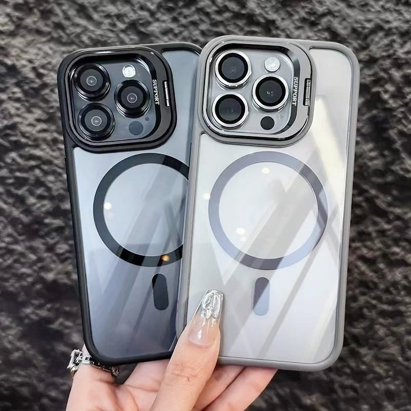 Ruierxin Shockproof Magnetic Phone Stand Glass Lens Protective Luxury ...