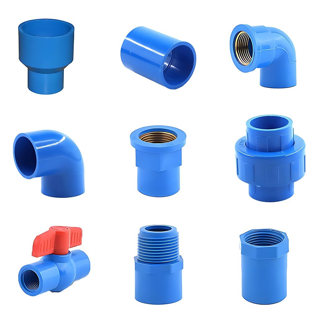 PVC Blue Water Pipe Fittings 1/2Inch Coupling Elbow Threaded Fitting ...