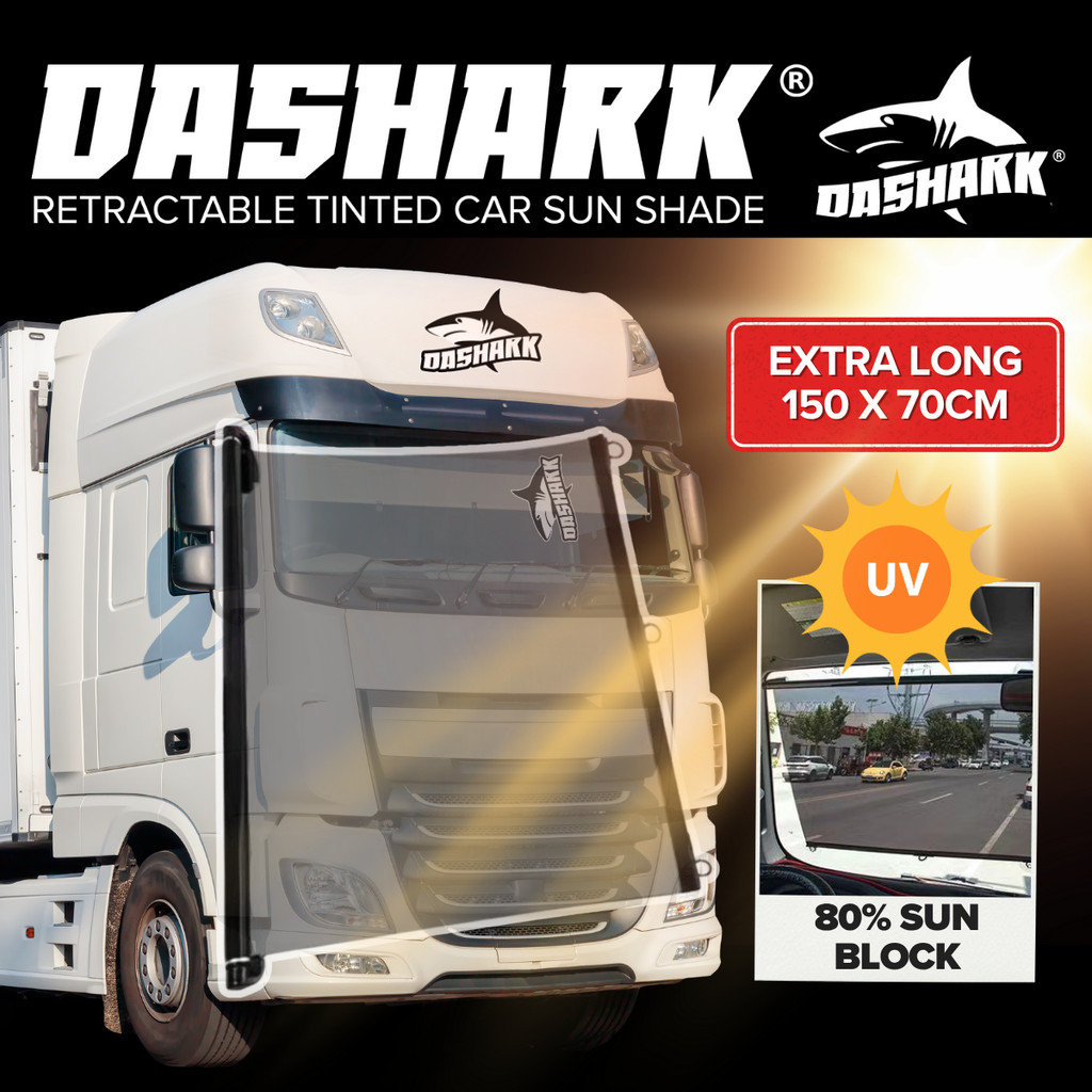 DASHARK Retractable Lorry Sunshade Black Tinted Lori Bus Windscreen Sun ...