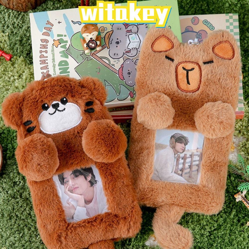 WITAKEY Photocard Holder, Mini Cartoon Idol Photo Holder, Cute Capybara Gift Plush Keychains ...