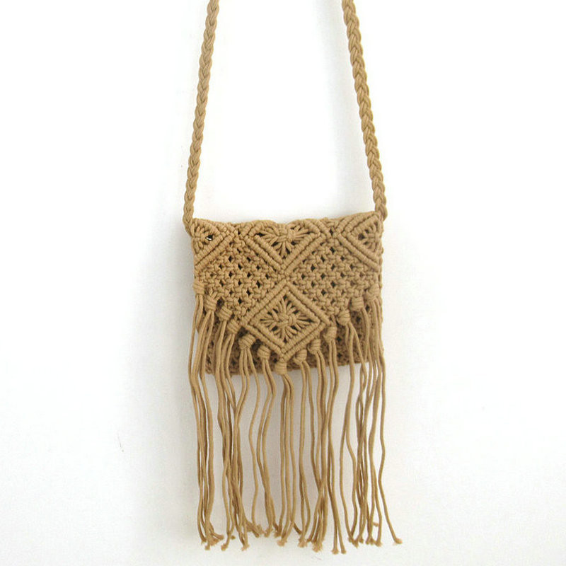 [Ready Stock Hot Sale] Cotton Thread Small Square Bag Hand-Woven Bag ...