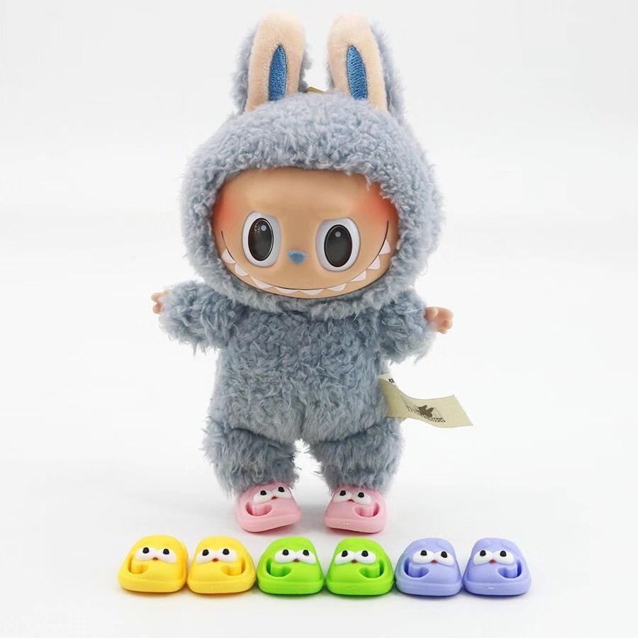 Labubu Vinyl Doll 15cm Labubu Macarons Missing Teeth Dog Shoes Fat ...