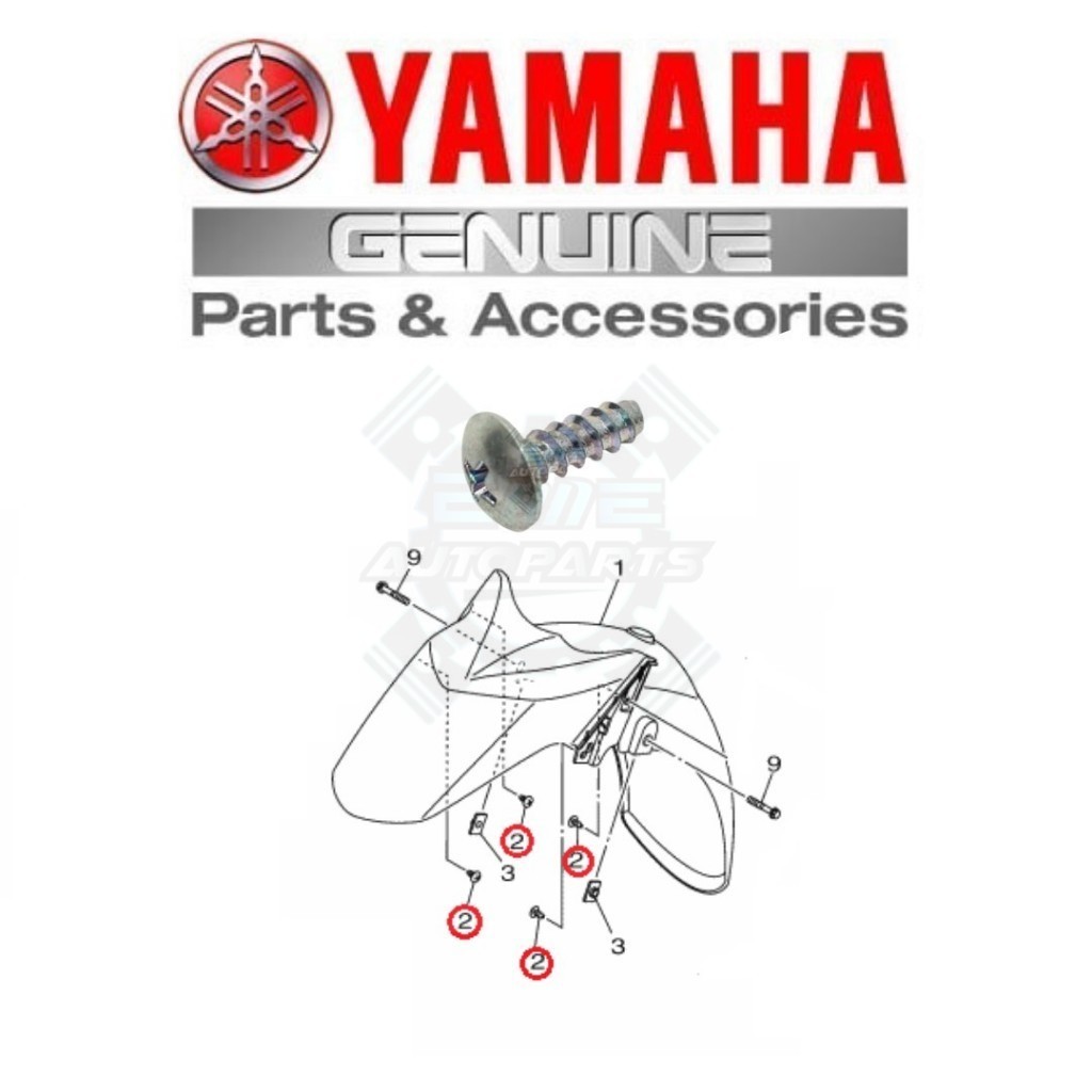 Front Fender Tapping Screw [ 97702-50012 ] 100% Original Yamaha Xmax250 ...