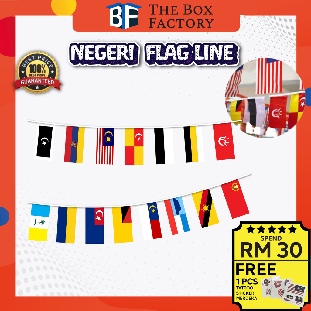 TBF Negeri Flagline Bendera Malaysia & Negeri Bunting Flag Line Banner ...