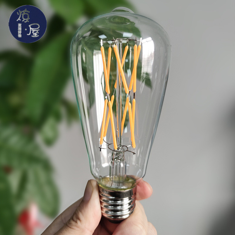 St64 Filament Bulb 12W Edison Retro Light Source E27 Energy-Saving Lamp ...