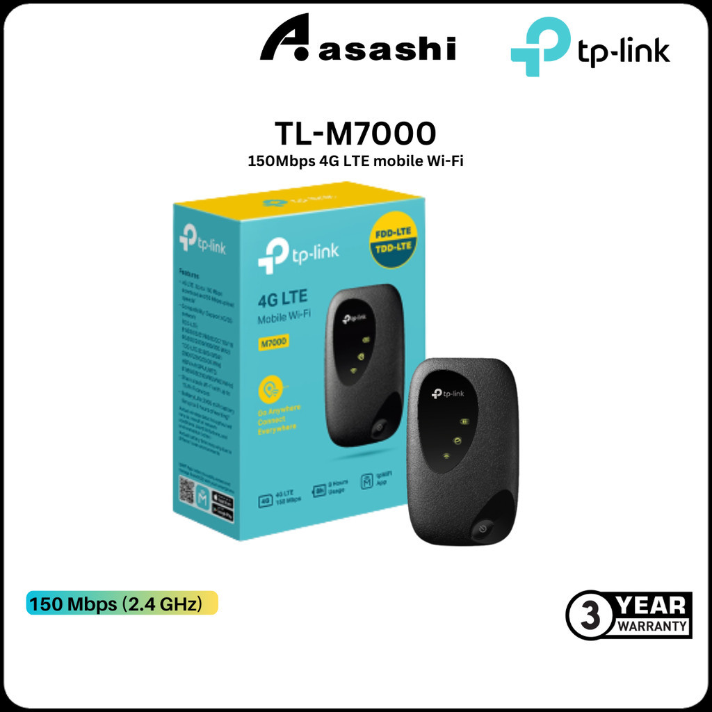 TP-Link TL-M7000 150Mbps Network 4G Portable WiFi Direct SIM Modem ...