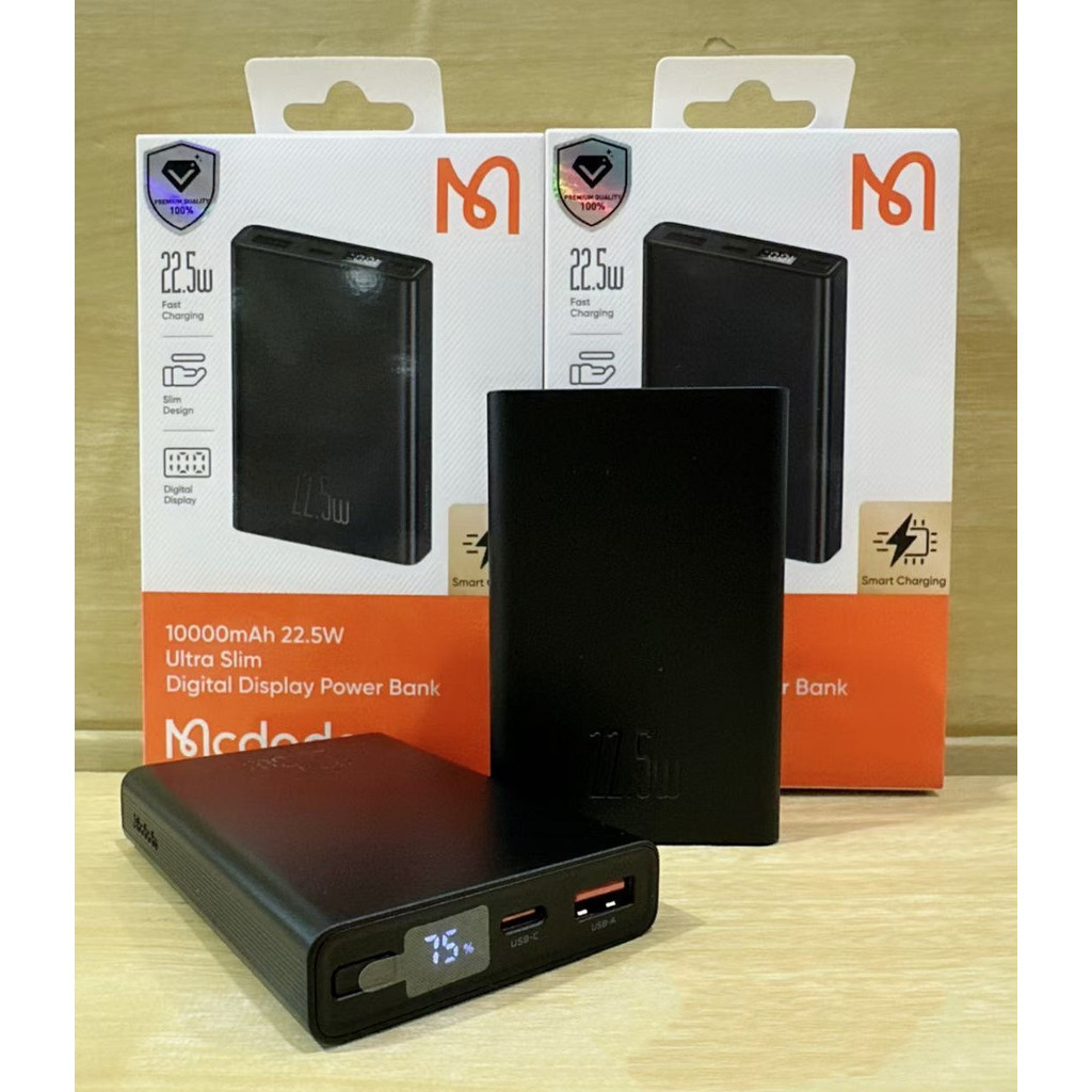 MC.DODO MC-2943 ULTRA SLIM DIGITAL DISPLAY POWER BANK 10000MAH (Black ...