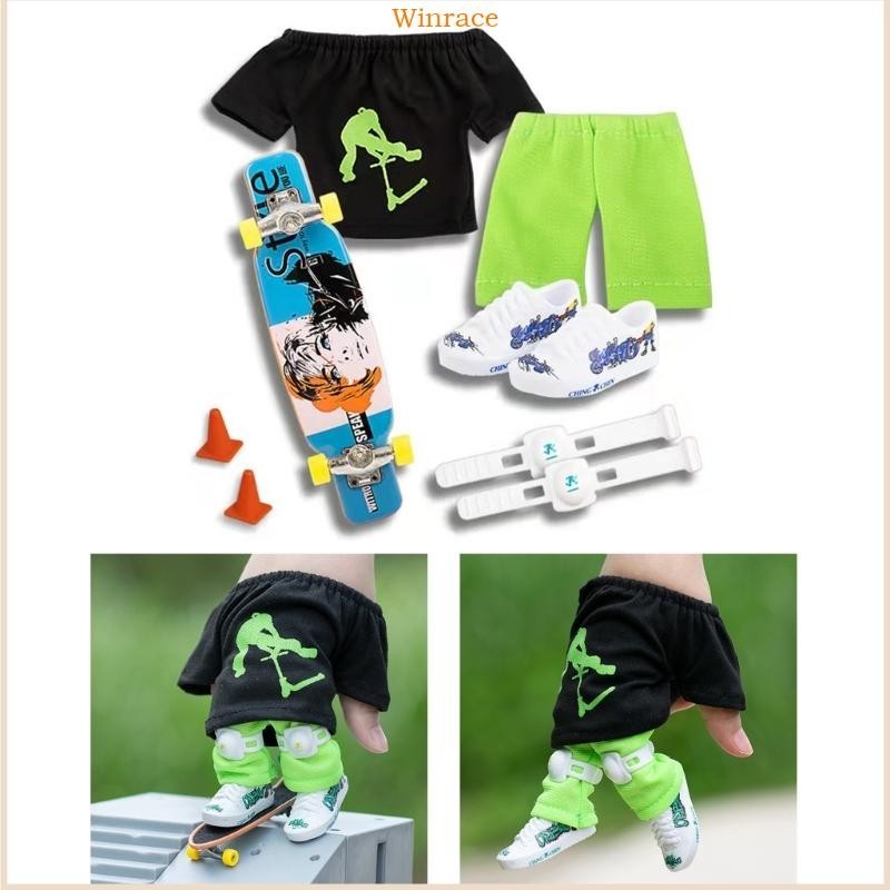WRC Finger Skateboard With Shoes Fingerboard Shoes And Pants Finger Toy ...