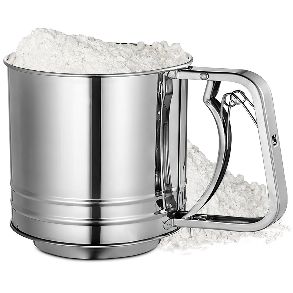 5 Cup Flour Sifter for Baking - Flour Sifter Stainless Steel Sifter ...
