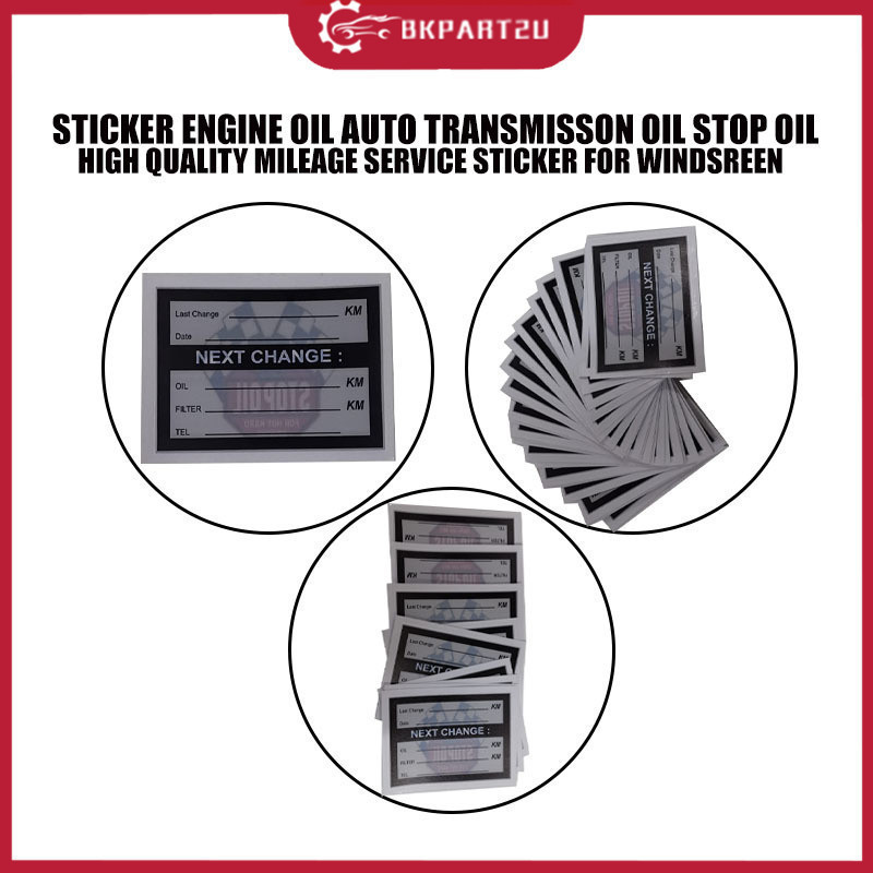 STICKER MILEAGE SERVICE STICKER ENGINE OIL AUTO TRANSMISSON OIL FOR ...