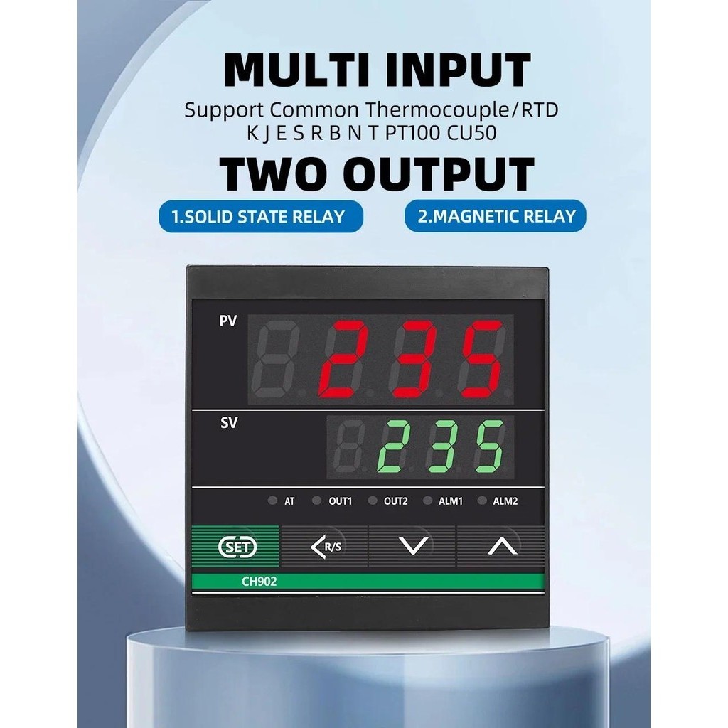 PID Thermostat CH102 CH402 CH702 CH902 Temperature Controller Regulator Dual Output Universal ...