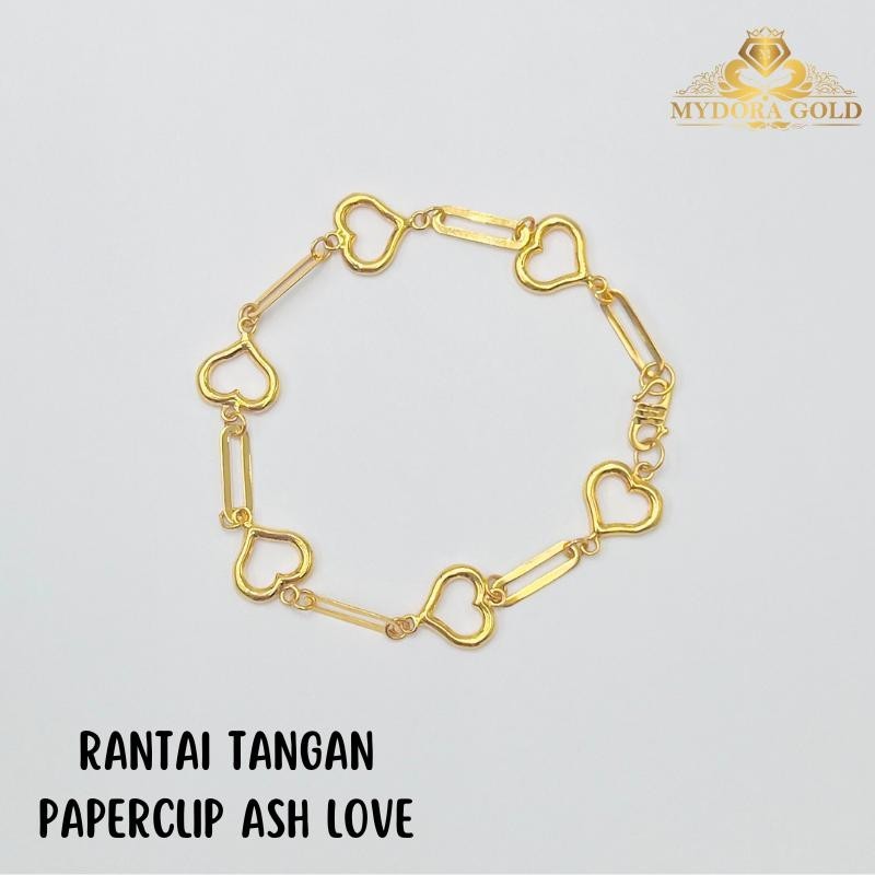 MYDORA Rantai Tangan Paper Clip Ash Love l EMAS 916/22K | Shopee Malaysia