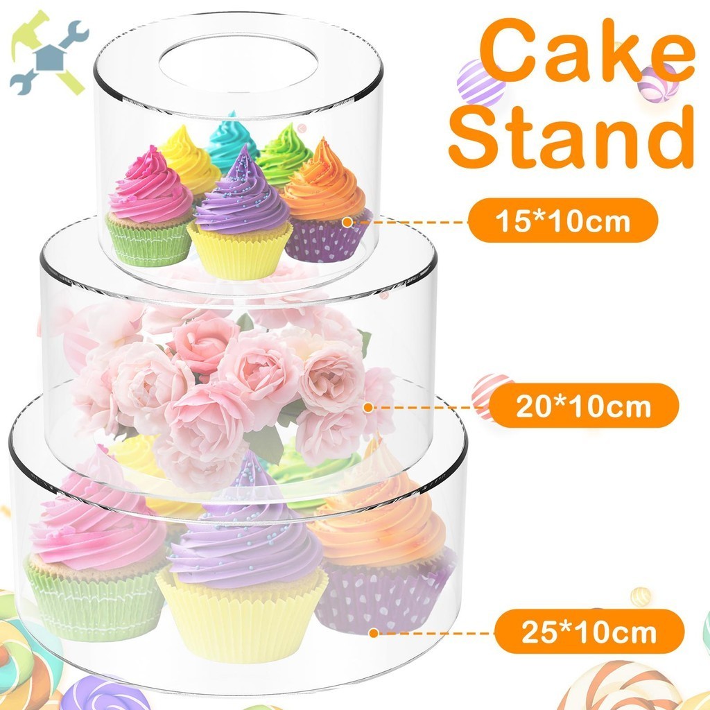 Acrylic Fillable Cake Stand Clear Cake Riser Cylinder Cupcake Stand ...