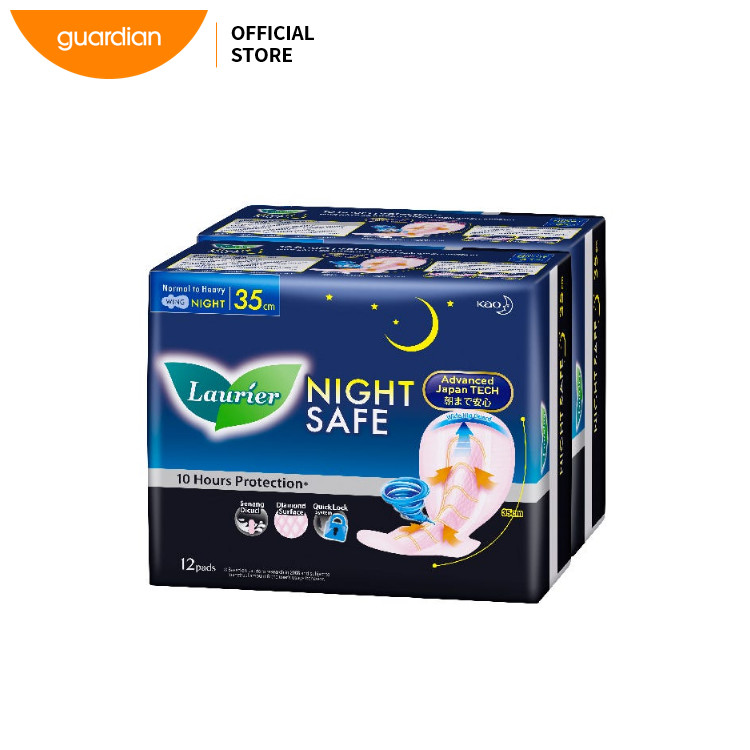 Laurier Night Safe Wings 35cm 12s x2 | Shopee Malaysia