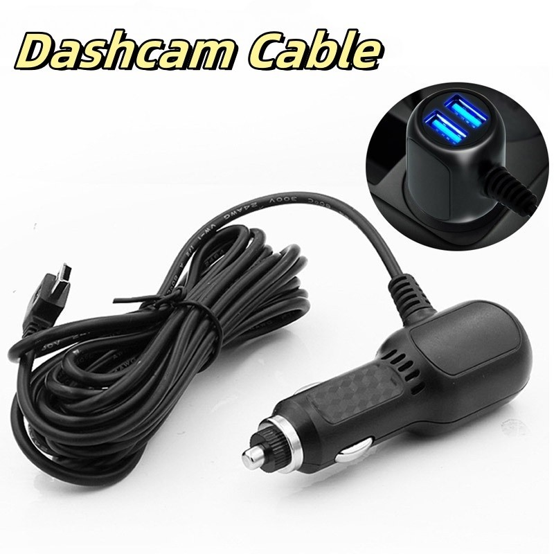 3.5M Dash Cam Cable Mini USB Charger Cable 5V 2A DVR GPS Charging ...