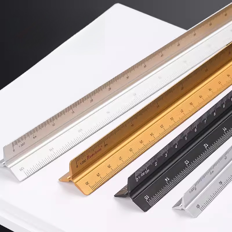 Metal Scale 30cm Triangular Scale Aluminum Alloy Design Triangular ...