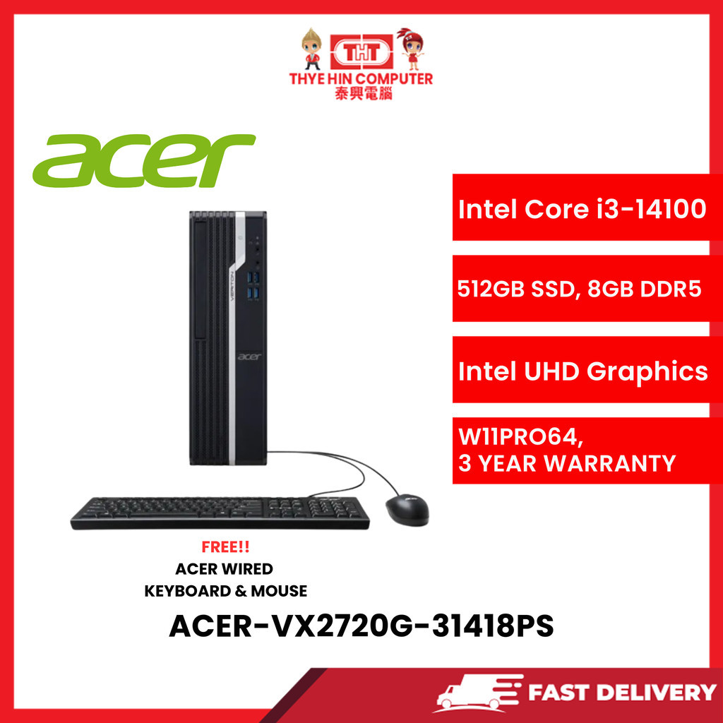 ACER-VX2720G-31418PS-INTELCOREI3-14100,8GBR4,512GBSSD,INTELHD,W11PRO ...