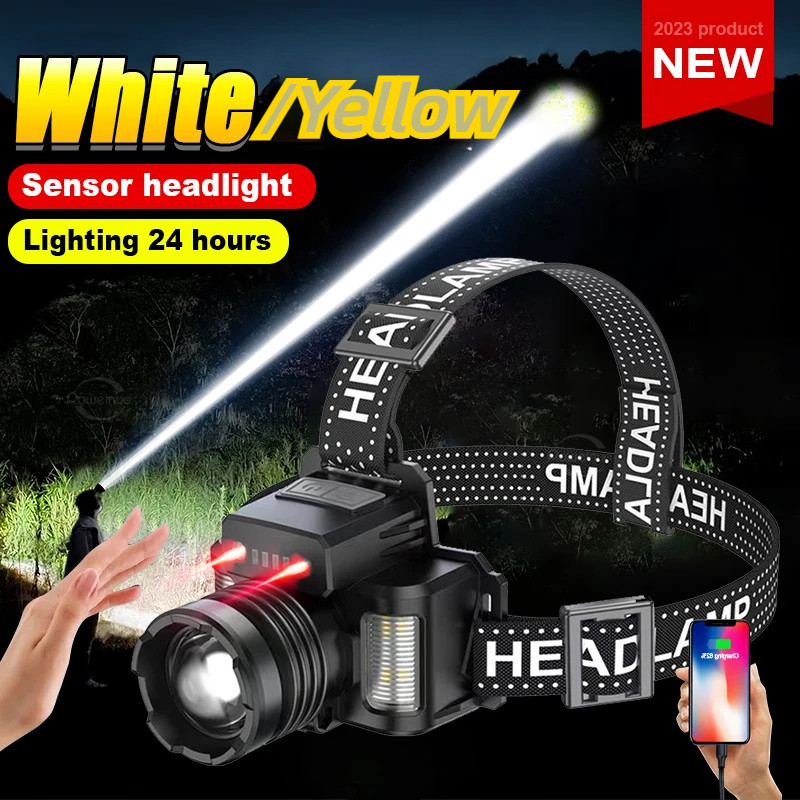 900000LM Ultra Powerful White Light Yellow Light Long Range LED Sensor ...