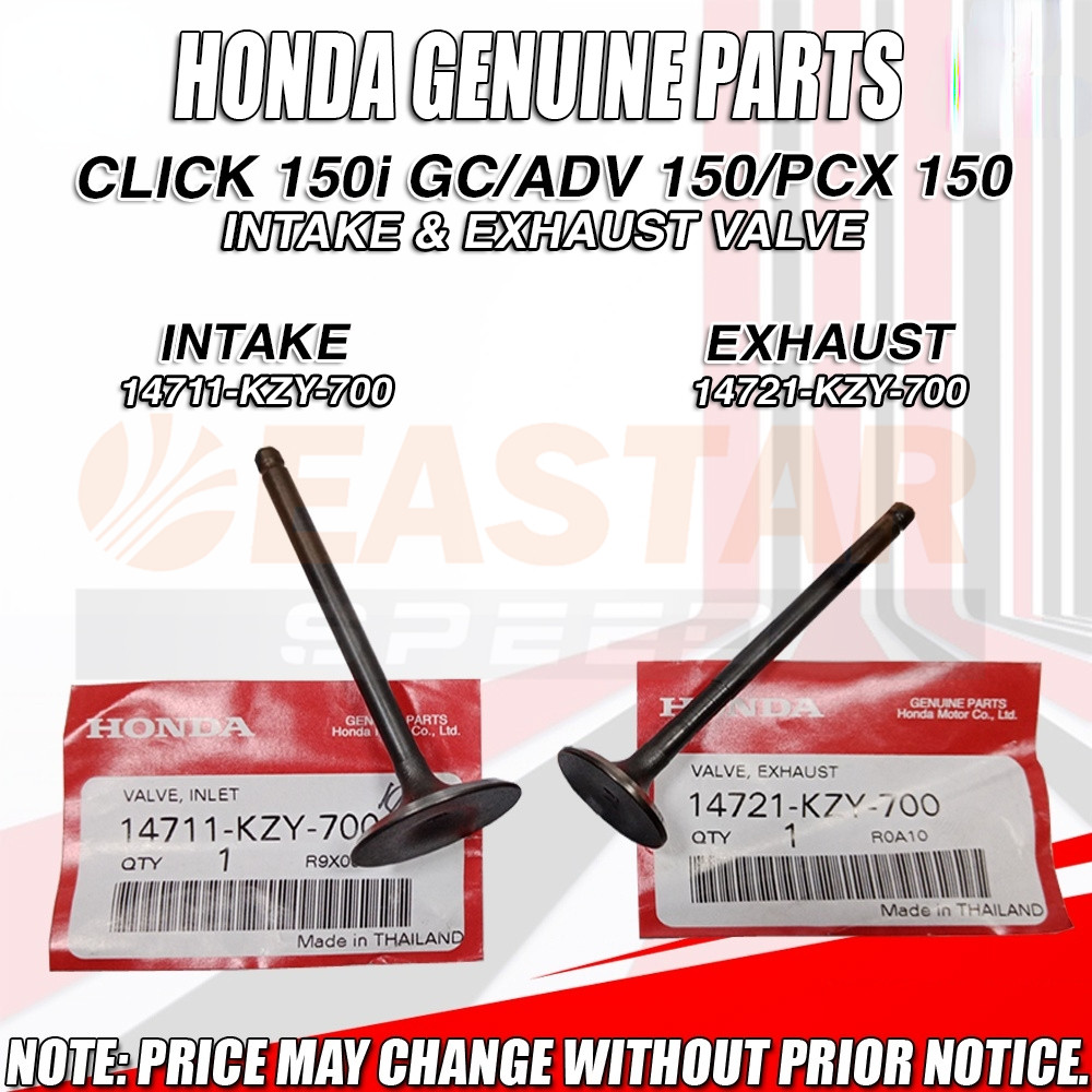 VALVE INTAKE EXHAUST VALVE (HPI) : 14721-KZY-700 14711-KZY-700 CLICK ...