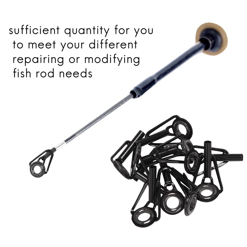 80 Pcs Fishing Rod Tip Repair Kit Stainless Steel Ceramic Ring Guide ...