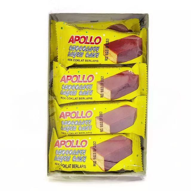 APOLLO Original Chocolate Pandan Cocoa Layer Cake 18G X 8S | Shopee ...
