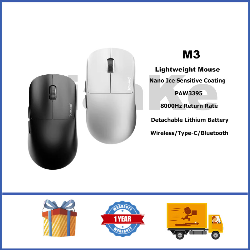MONKA M3 Wireless Gaming Mouse PAW3395 Lightweight High Performance ...