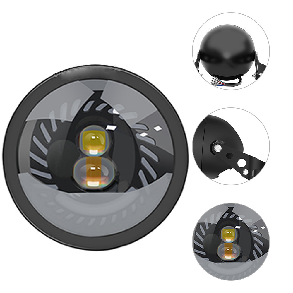 12-80V Motorcycle Cafe Racer LED Headlight Waterproof 23W Daytime ...