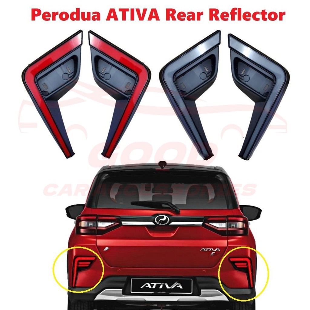 Perodua ATIVA REAR REFLECTOR LIGHT BAR RED/SMOKE L SHAPE Automotive Car ...