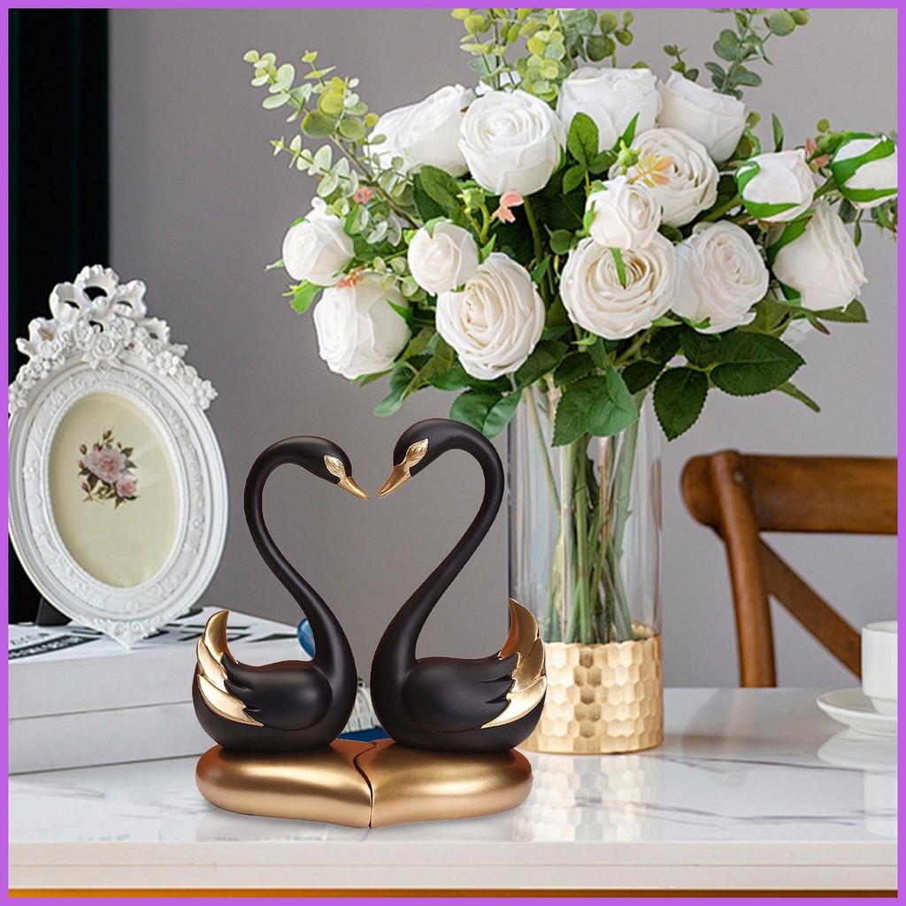 Lover Swans Statues Couple Swans Animal Statues Swan Model Table ...