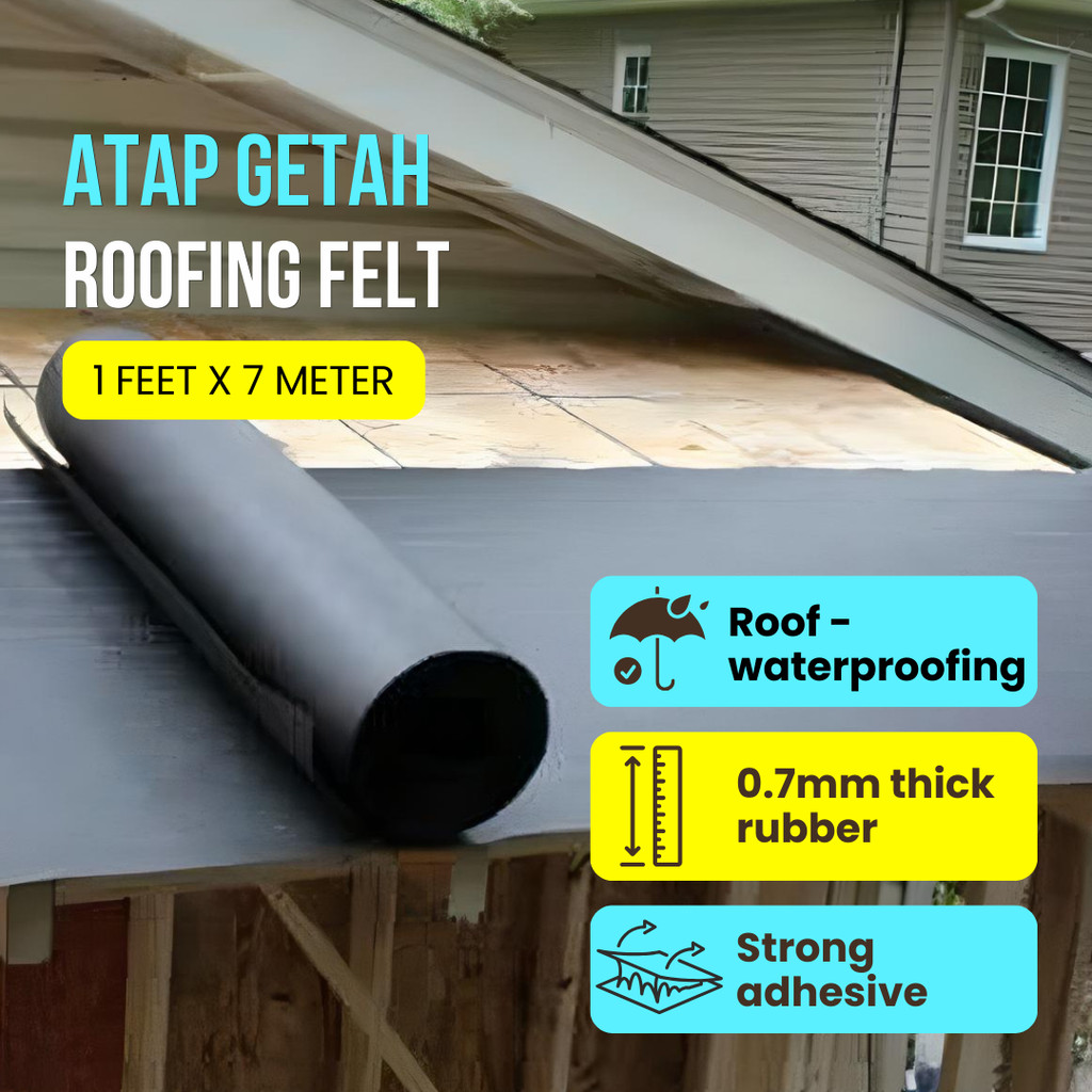 [Tukang] 7M Heavy Duty Tarred Waterproof Roofing Felt, Atap Bumbung ...
