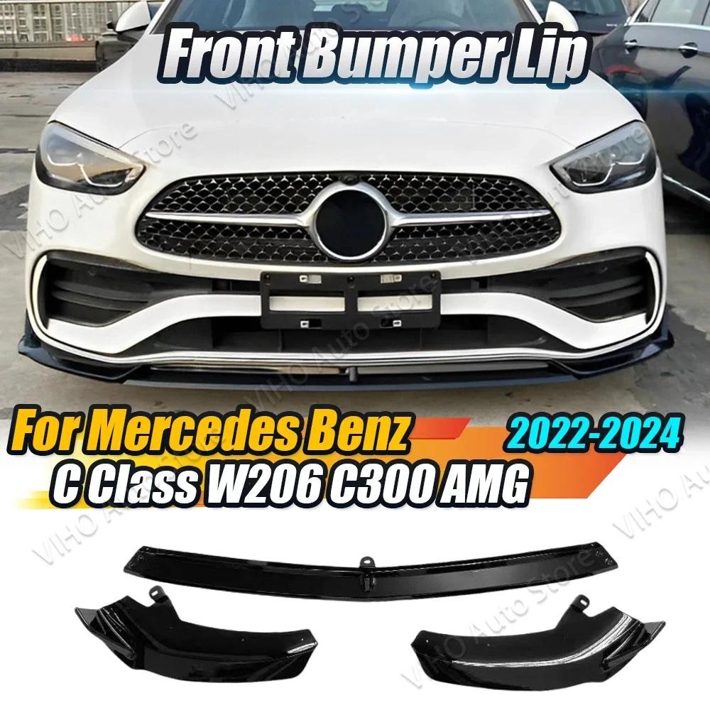 For Mercedes Benz C Class W206 C200 C260 C300 AMG 2022-2024 Car Front Bumper Canard Lip Lower ...
