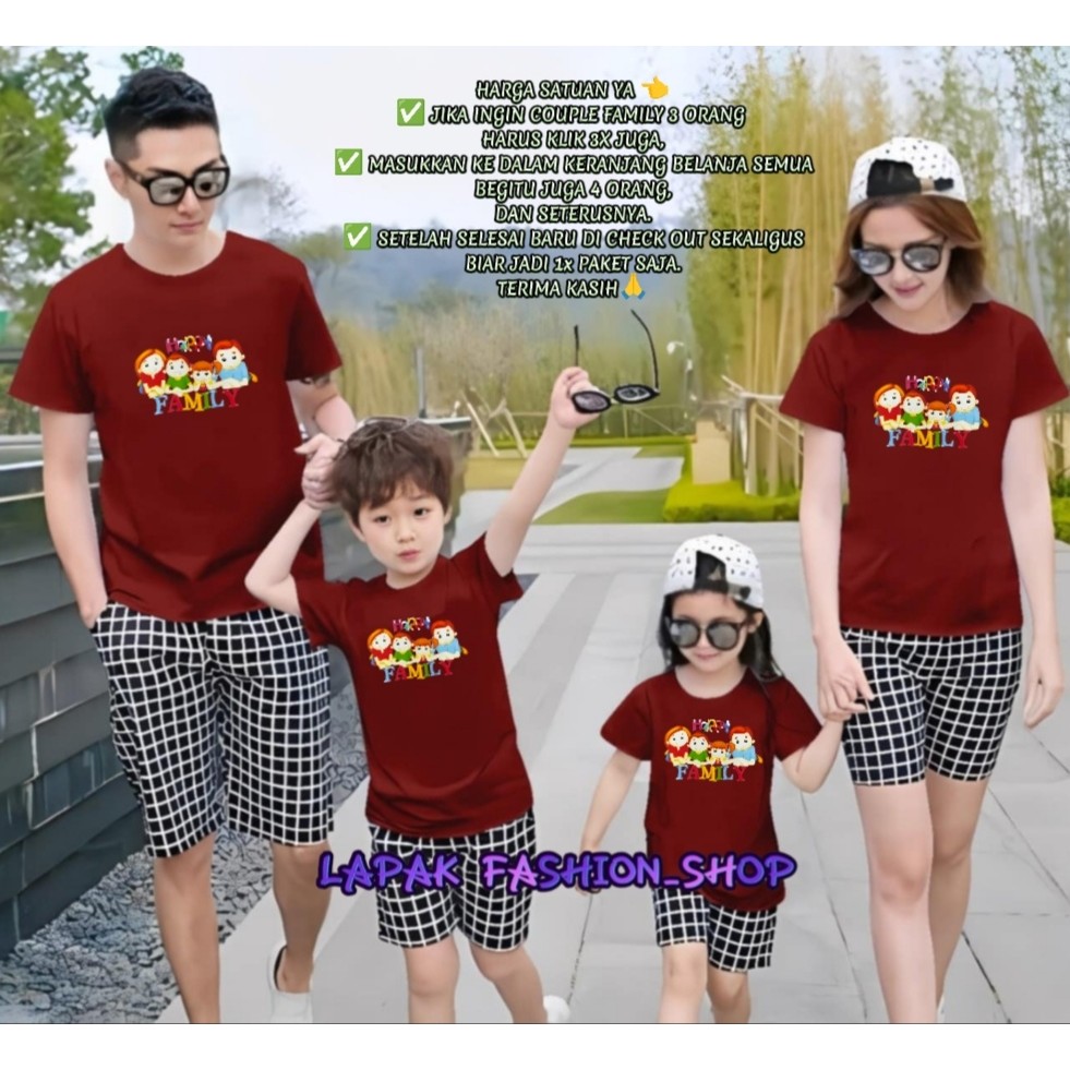 KATUN (UNIT Price YES) HAPPY FAMILY BAJU / FAMILY COUPLE SHORT SLEEVED ...