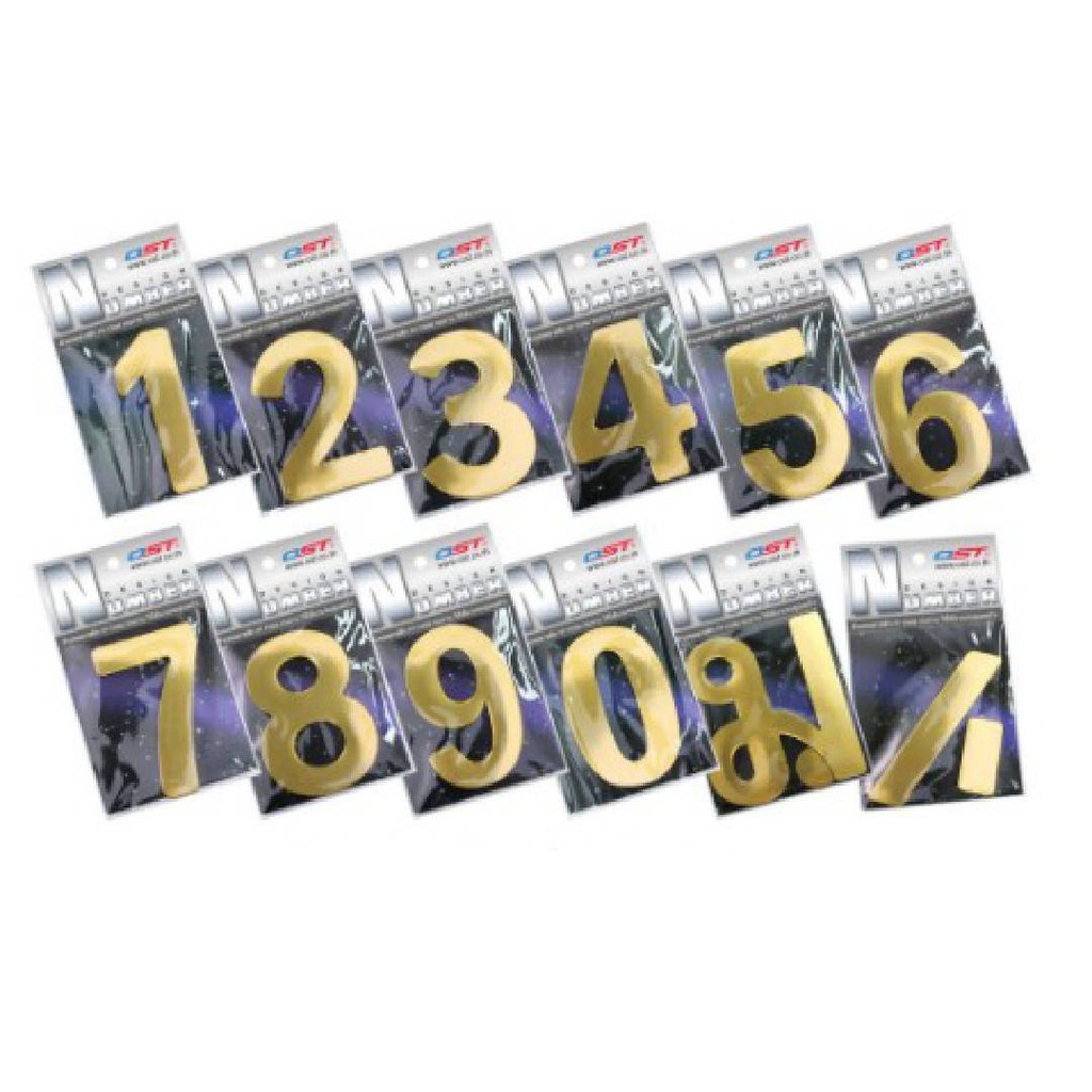 Shiny Gold Plastic Numbers Attached To Room Decoration House Number ...