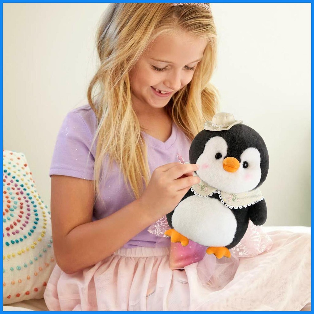 Penguin Stuffed Animal Stuffed Animal Plushies Toy Wearing Hat And ...