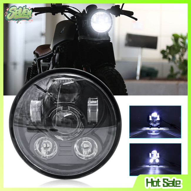 5.75 Inch LED Headlight 6 Bead Lens 9-30V 60W 9000LM Ultra Bright 6000K ...