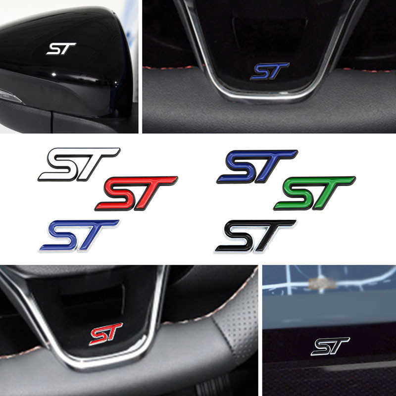 3D Small Metal ST Logo Car Steering Wheel Emblem Sticker For Ford Focus ...