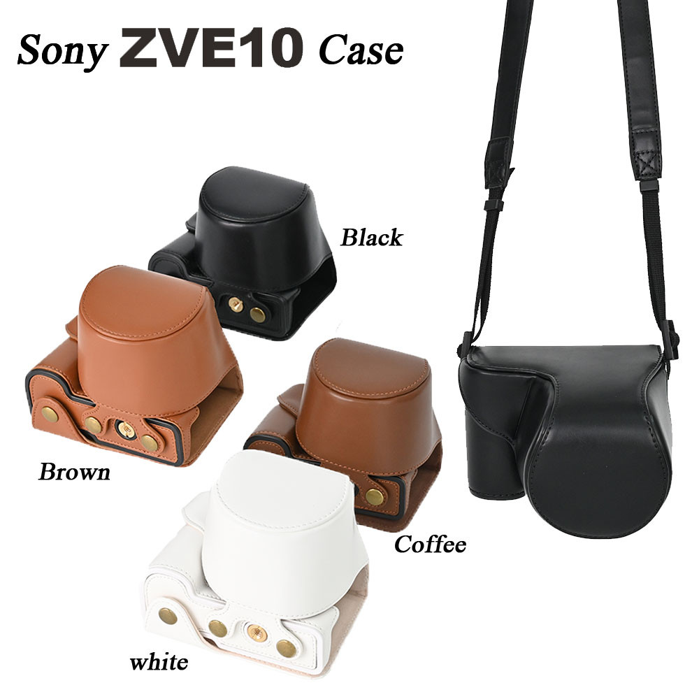 Sony ZVE10 PU Leather Camera Case Bag Cover For Sony ZV-E10 ZVE10L ...