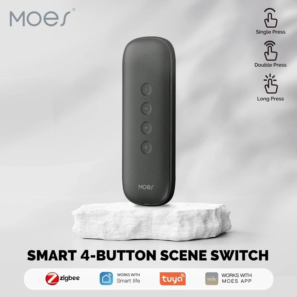 Tuya ZigBee Smart Scene Switch 4Button Portable Wireless Lighweight ...