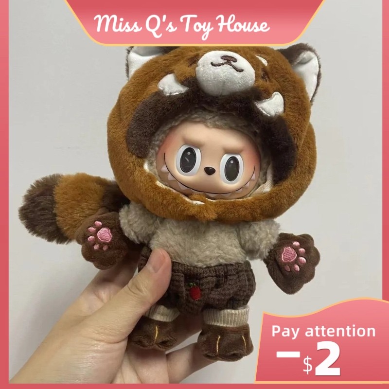 [New]15cm Labubu Cute Little Panda Headgear labubuDoll clothes ...