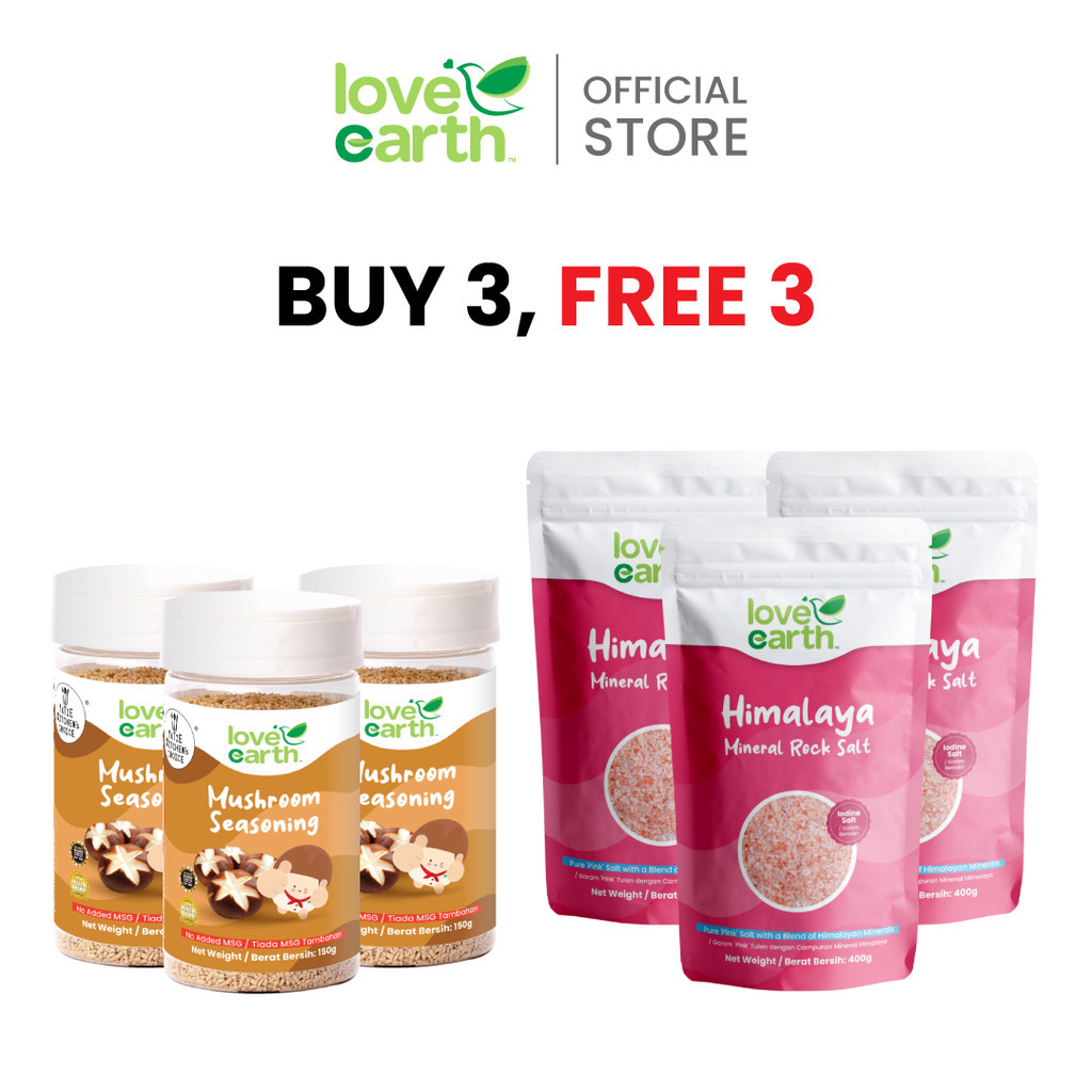Love Earth Mushroom Seasoning 150g x 3 (Free Himalaya Rock Salt x 3 ...