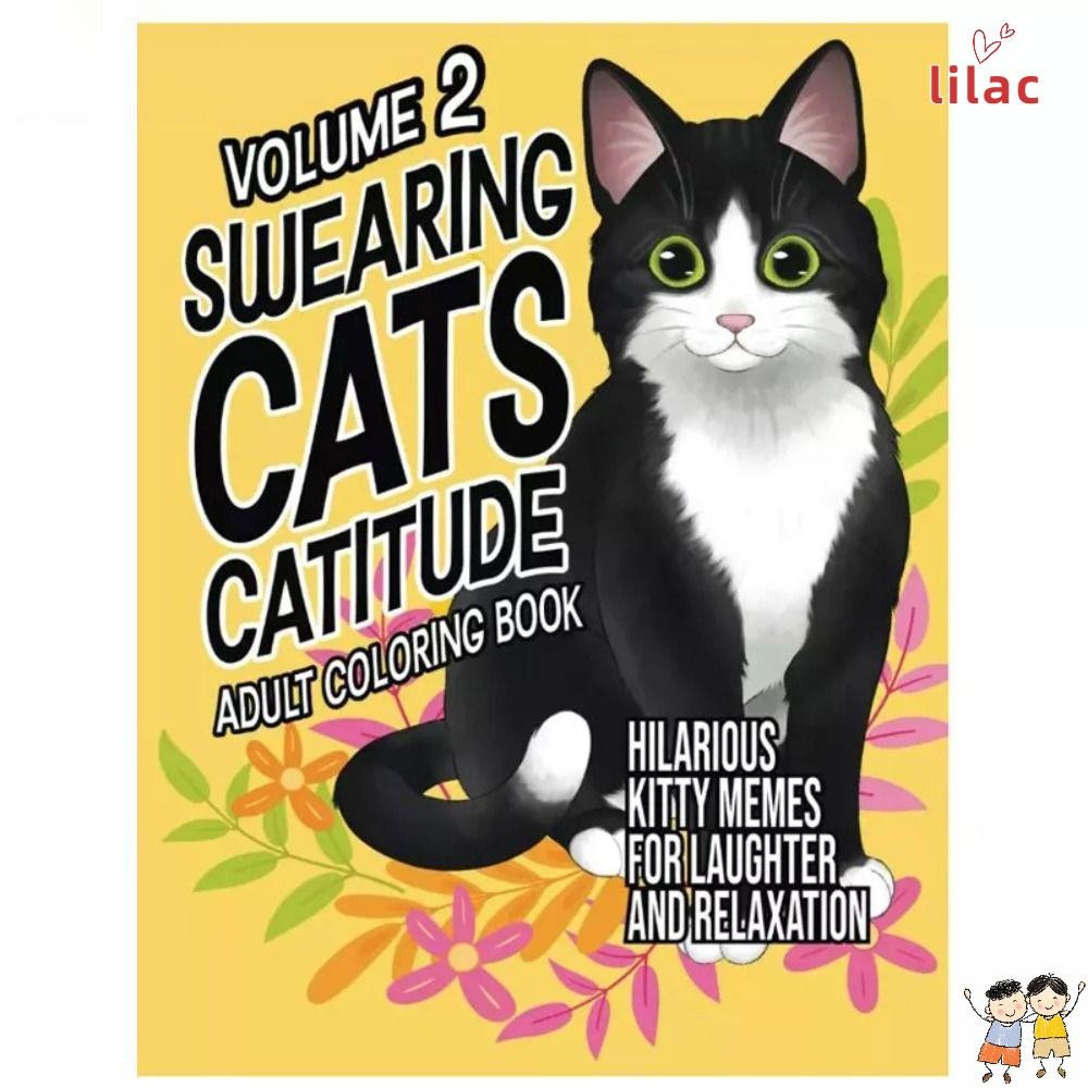 LAC Kids Coloring Album, Montessori Learning Swearing Cats Cat Coloring ...