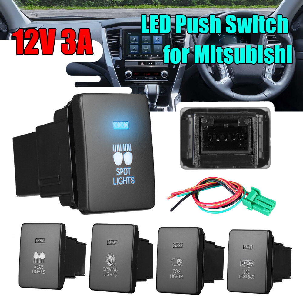 Car Push Switch Connector With Cable Mitsubishi Triton MQ MR 12V 3A Car ...