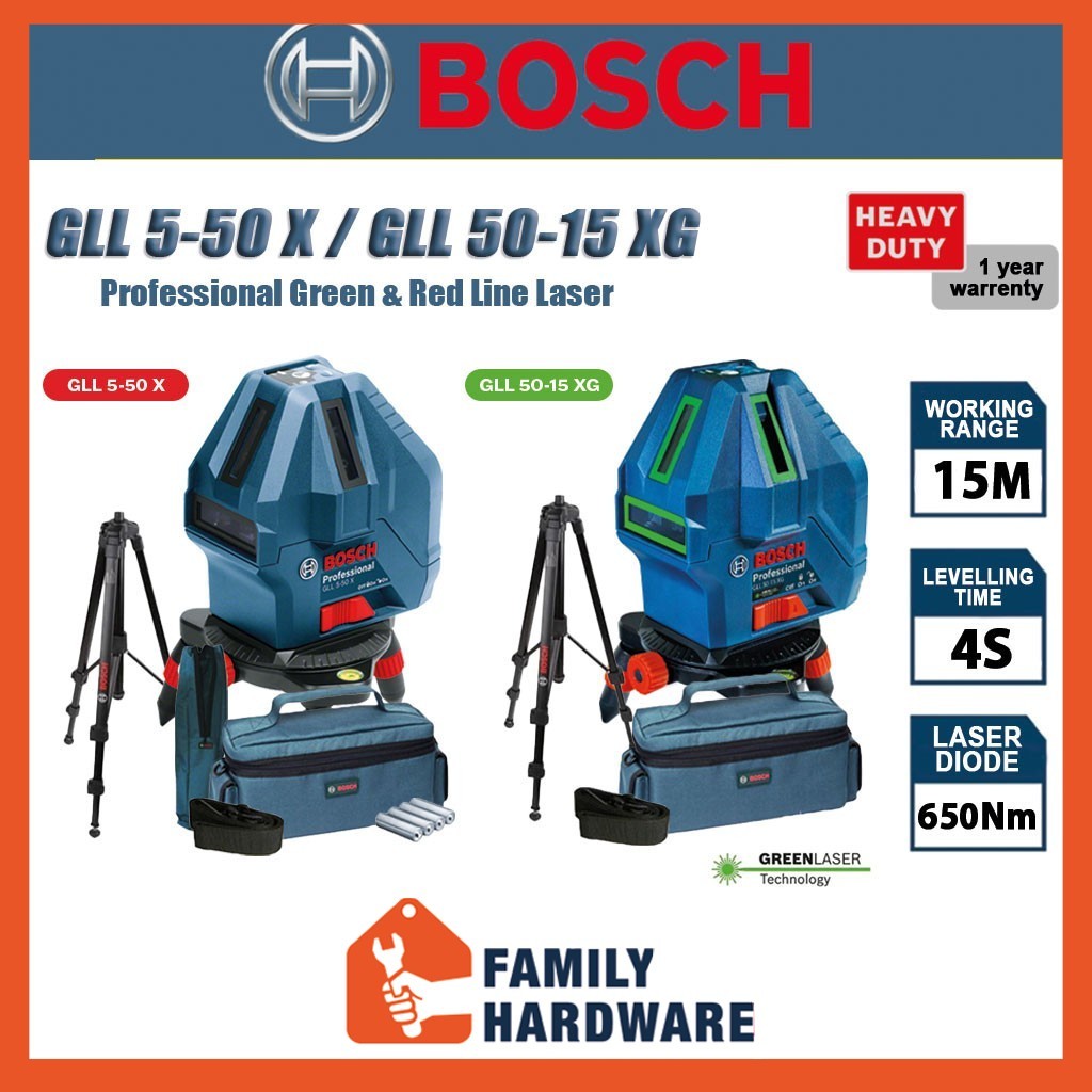 BOSCH GLL 5-50 X GLL5-50X GLL 50-15 XG GLL50-15XG 5-Line Laser Level ...