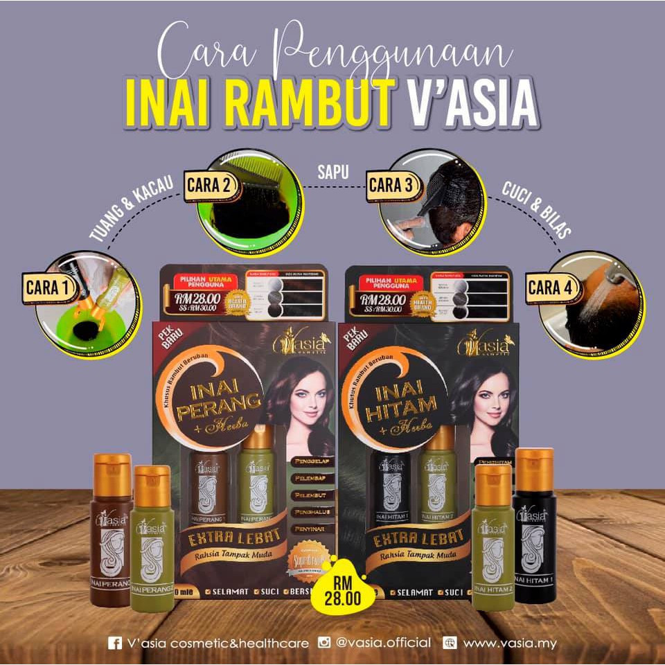 V'Asia Inai Rambut (Hitam/Perang) | Shopee Malaysia
