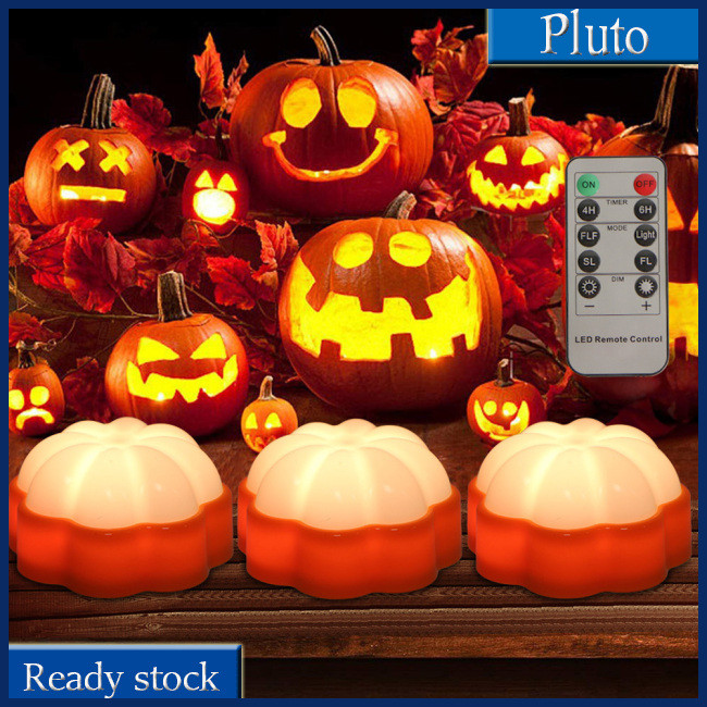 NEW 4 Pack Halloween LED Pumpkin Lights, Battery Operated Pumpkin ...