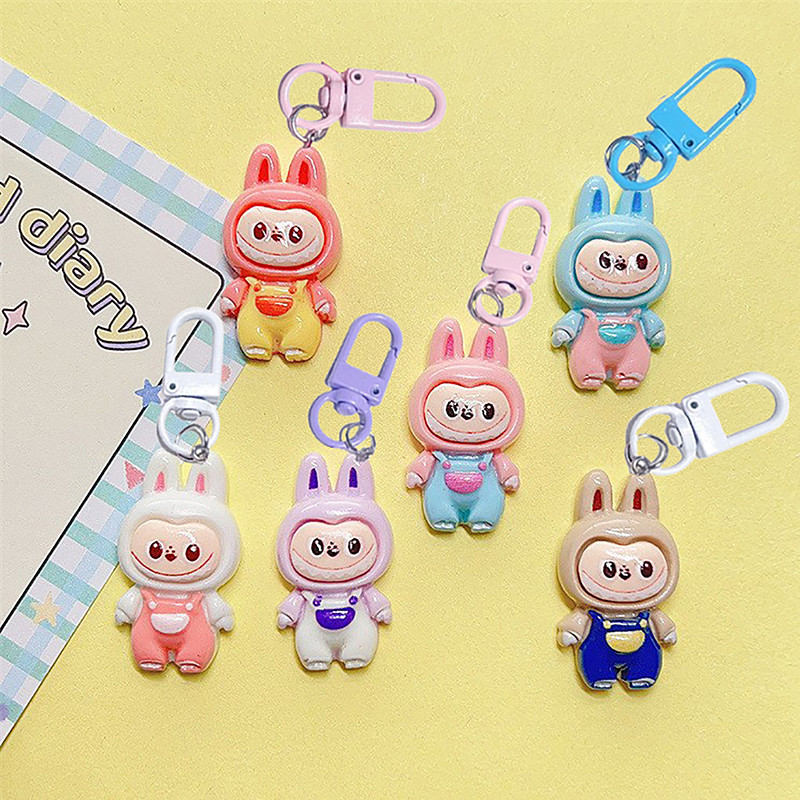 Cartoon Labubu Keychain Cute Labubu Doll Car Pendant Keychain Bag Charm ...